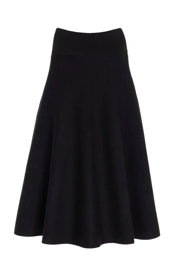 THE FRANKIE SHOP Gabrielle Knit Midi Skirt - Black