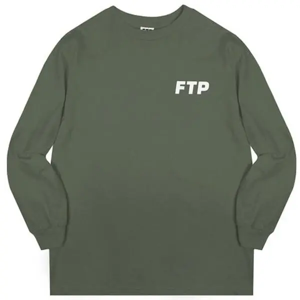 FTP Logo Long Sleeve Tee Shirt - Olive