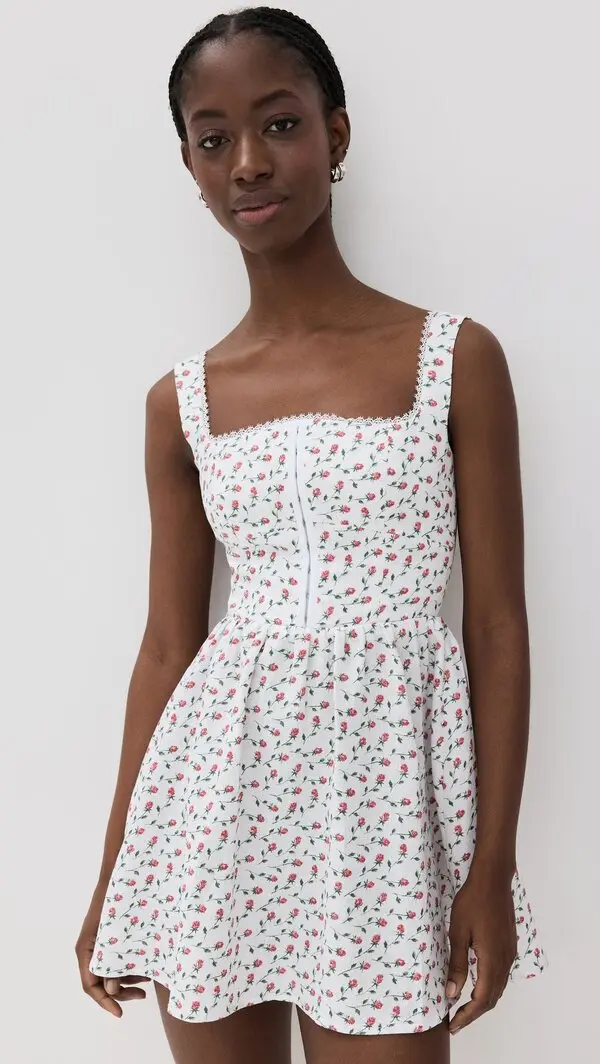 white mini dress off shoulder Aphrodite Crepe / Ivory | MESHKI The fitted waist tops Sweater Dresses for Every Style:AP1E212047 Color:Floral Apricot Black