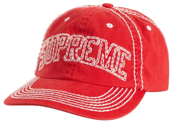 Supreme Big Stitch 6-panel Cap - Red