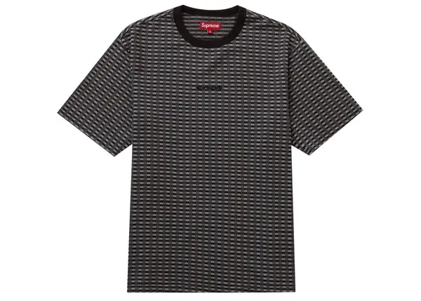 Supreme Grid Jacquard Short Sleeve Top