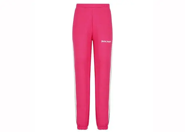 Palm Angels Logo Printed High Waist Pants - Pink