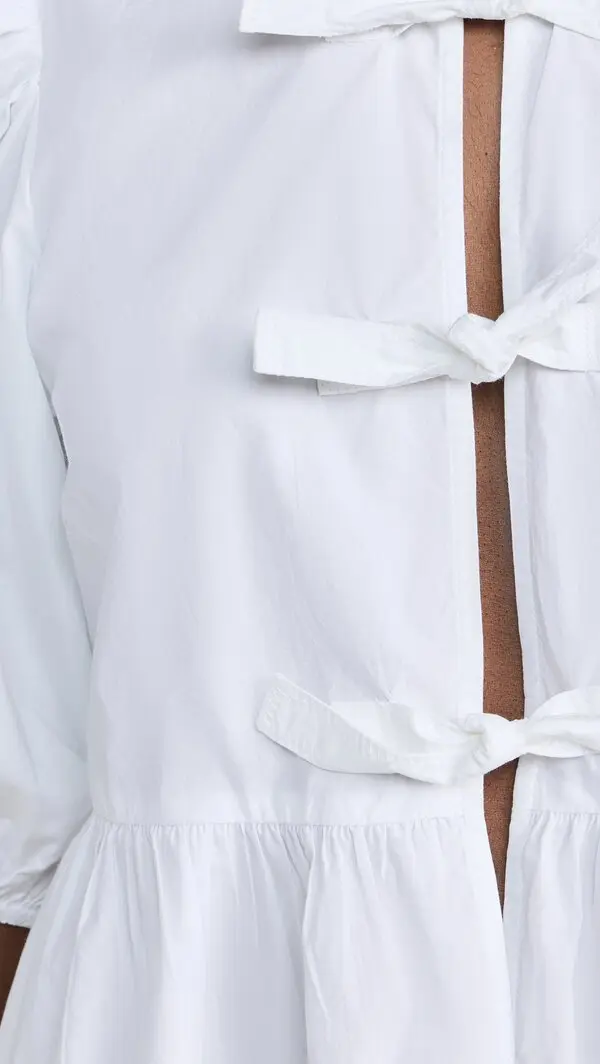 GANNI Cotton Poplin Peplum Blouse - Bright White