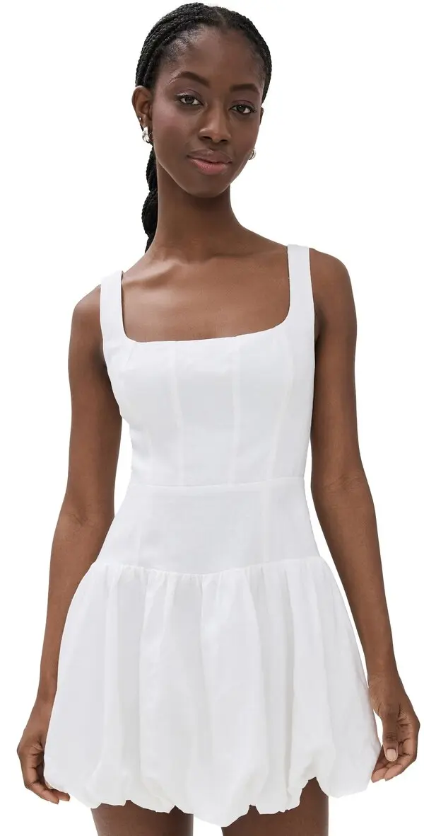 elegant a line mini dress Women's Amy A-line Mini Dress Beige/Black S/M/L/Customize MEAN BLVD, Beige / S main image 0