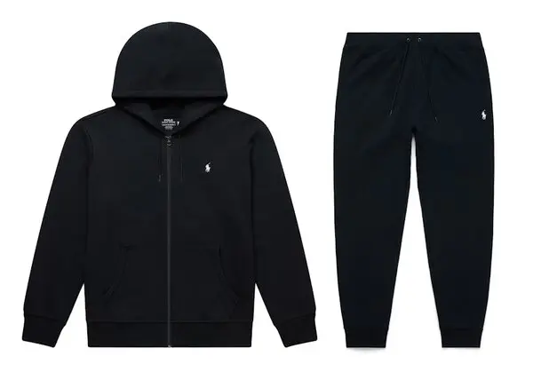 Polo Ralph Lauren Doubleknit Hoodie And Jogger Pant Set - Polo Black