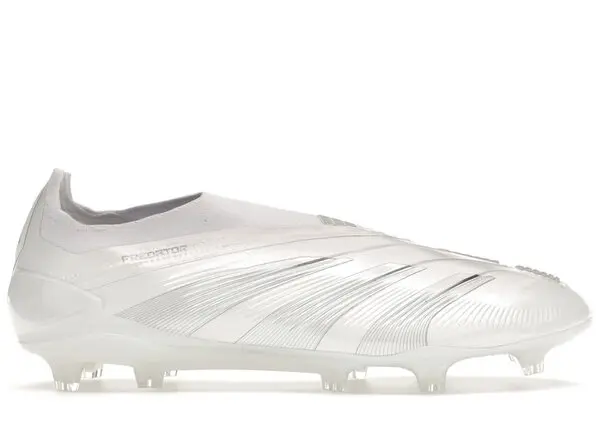 Adidas Predator 24 Elite Laceless Fg Pearlized Pack - Cloud White/silver Metallic