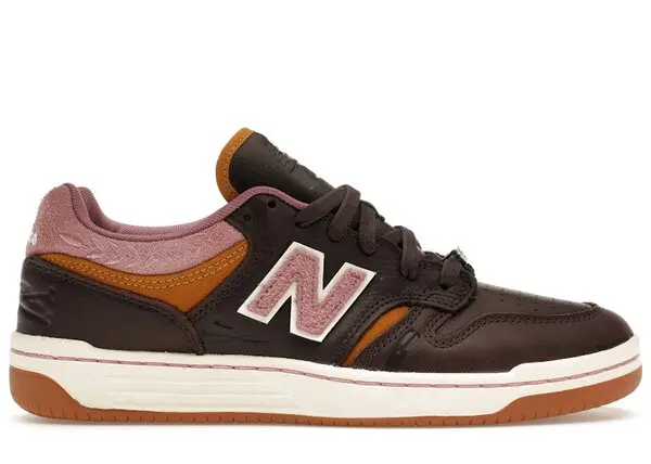 NEW BALANCE Numeric 480 Jeremy Fish 303 Boardsin Sneakers - Brown/pink