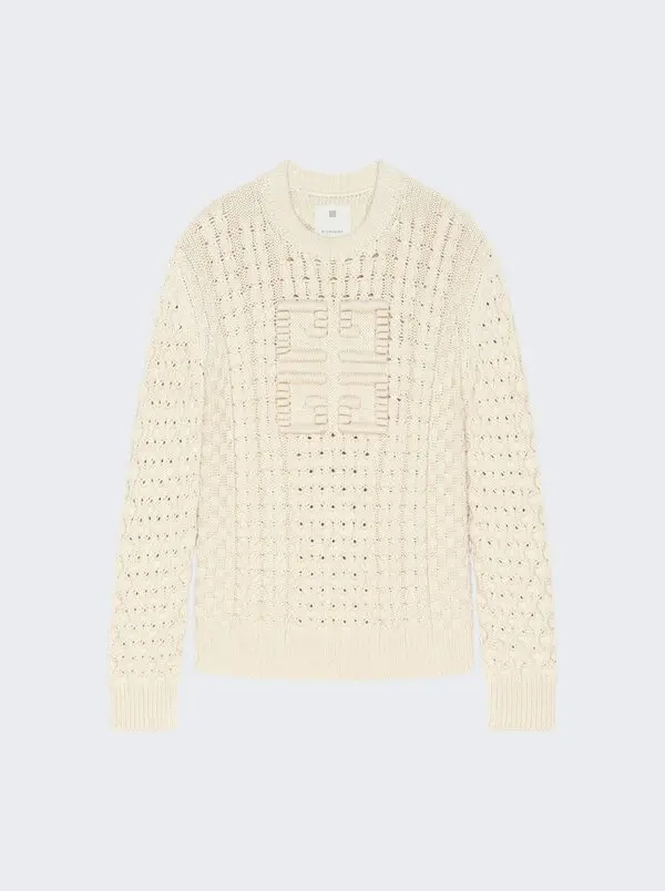 Givenchy 4g Cable-knit Sweater - Ivory