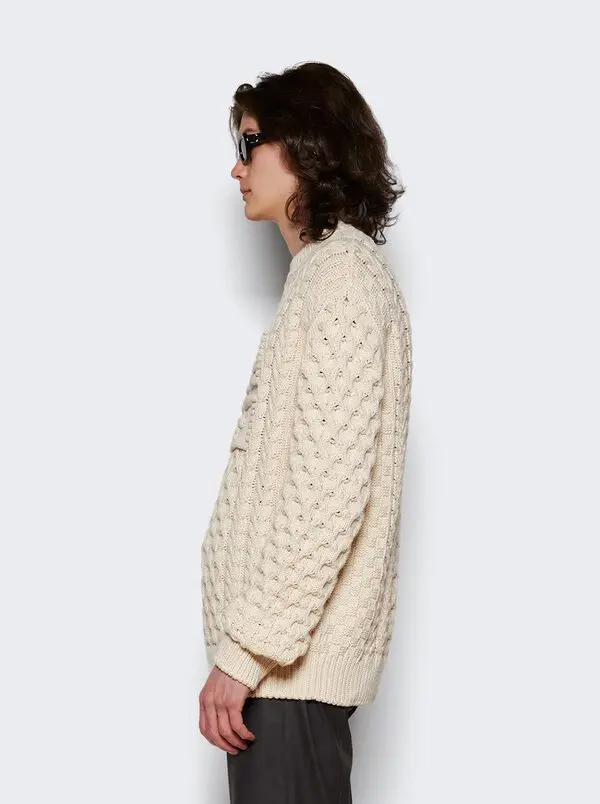Givenchy 4g Cable-knit Sweater - Ivory