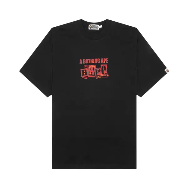 A BATHING APE Text Graphic Tee - Black
