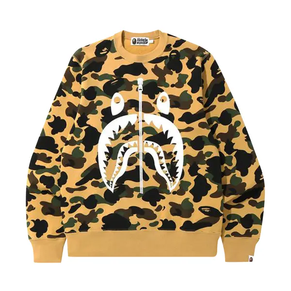 A BATHING APE 1st Camo Shark Crewneck - Yellow