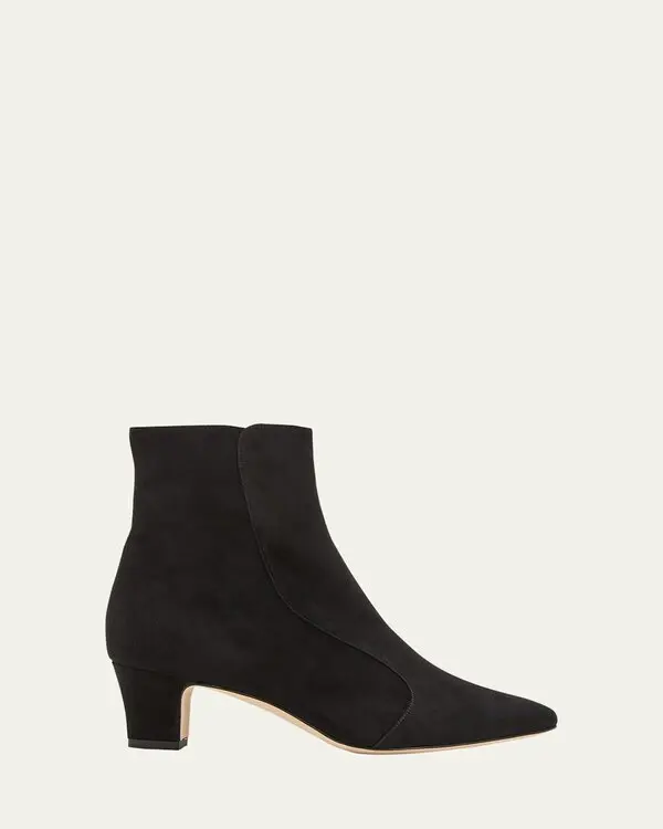 Manolo Blahnik Myconia Ankle Booties - Black