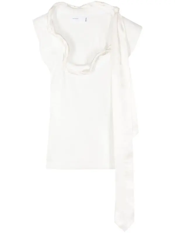 Toga Scarf-detail Ruffle-trim Blouse