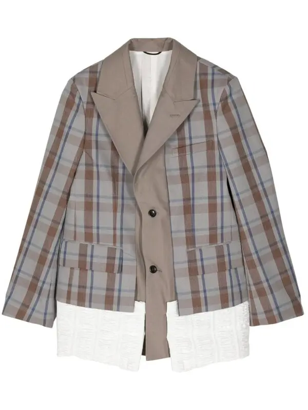 Toga Panelled Checked Blazer
