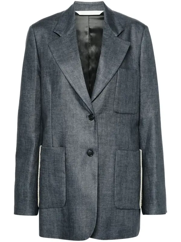 Palm Angels Single-breasted Linen Blazer