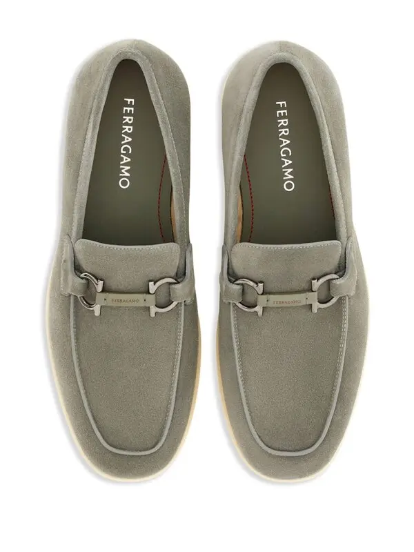 FERRAGAMO Gancini Suede Loafers