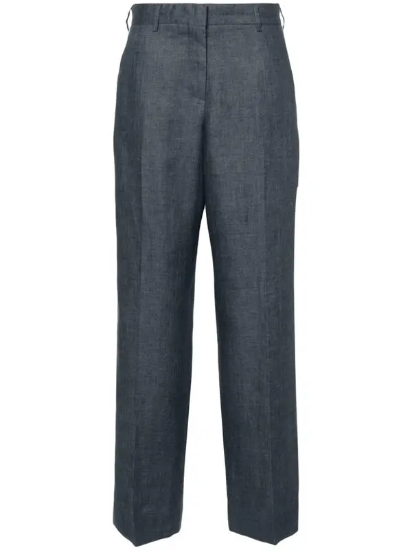 Palm Angels Linen Side-stripe Trousers - Grey
