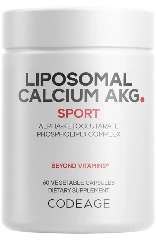 CODEAGE Liposomal Calcium Akg Alpha Ketoglutarate Supplement - White