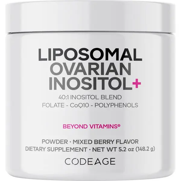 CODEAGE Liposomal Ovarian Inositol + Folate & Coq10 Powder Supplement - White