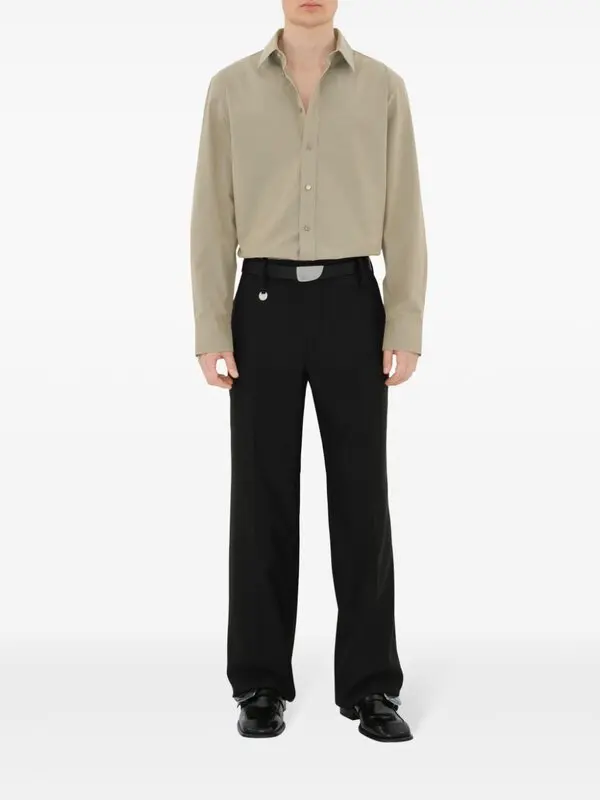 Burberry Edk-embroidered Cotton Shirt - Neutrals