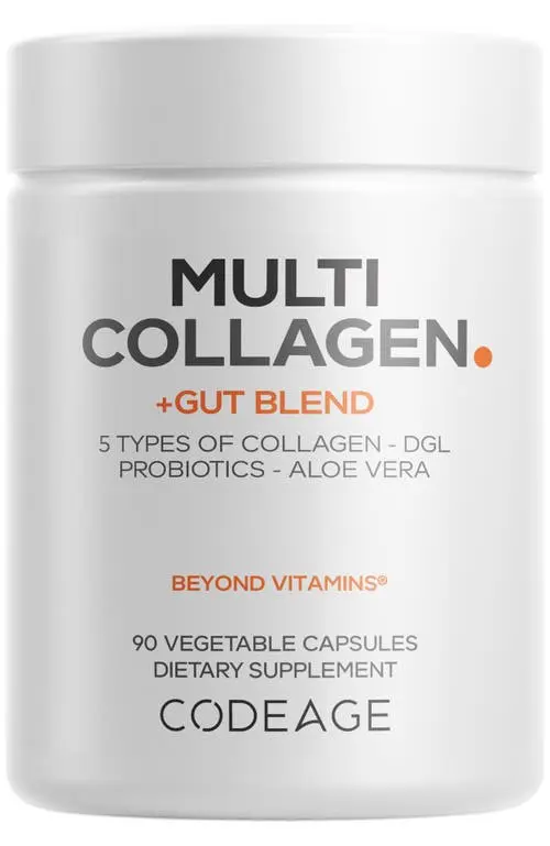 CODEAGE Multi Collagen + Gut Blend & Probiotics Supplement - White