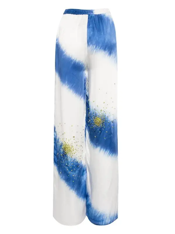 DES_PHEMMES Crystal-embellished Tie-dye Trousers