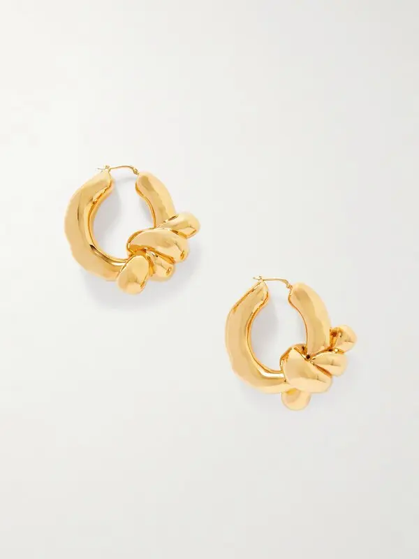 JIL SANDER Tone Hoop Earrings - Gold