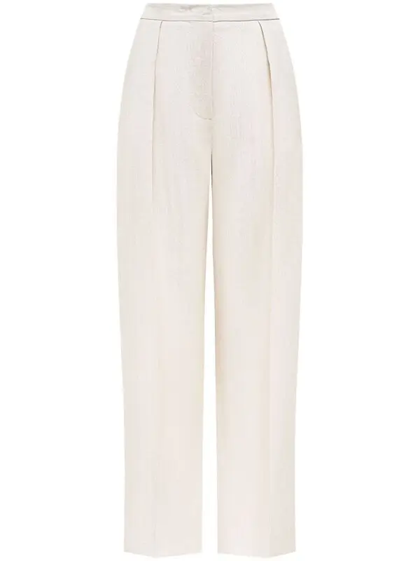 12 STOREEZ Pressed-crease Linen Trousers