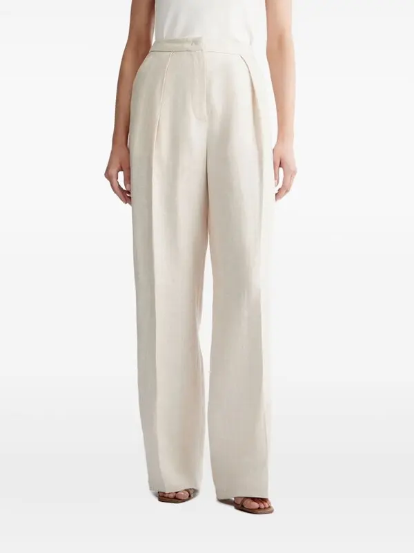 12 STOREEZ Pressed-crease Linen Trousers