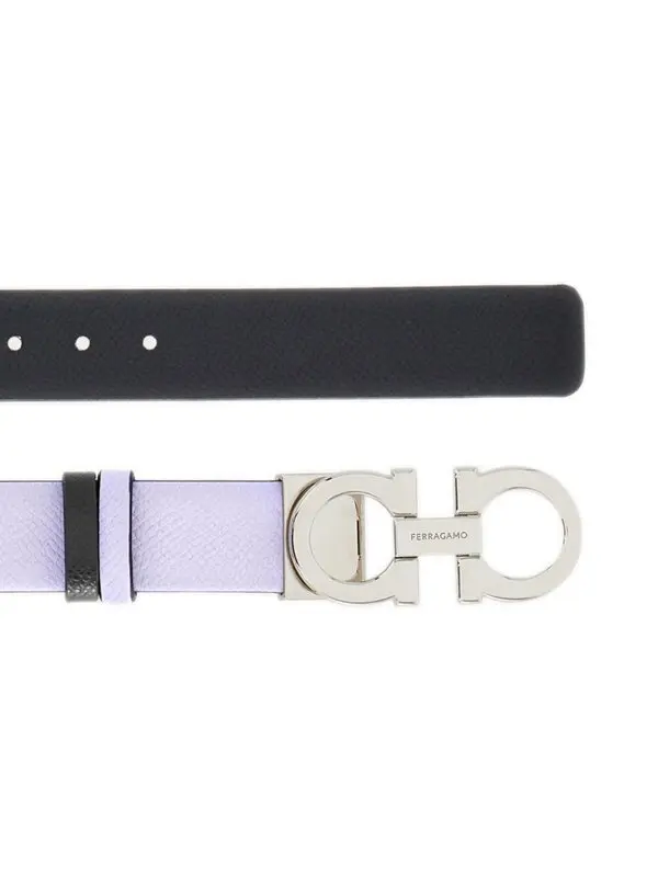 Ferragamo Gancini Reversible Leather Belt - Purple  display picture 1