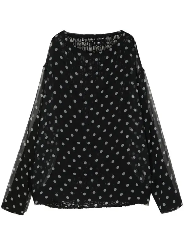 Undercover Polka-dot Layered Blouse