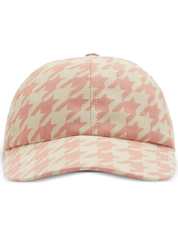 Burberry Houndstooth Check Baseball Cap - Pink