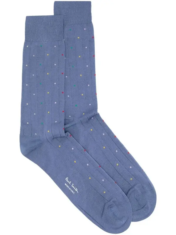 Paul Smith Polka-dot Mid-calf Socks - Blue