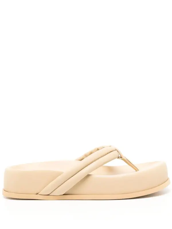 GIABORGHINI Frederique 40mm Leather Sandals - Neutrals