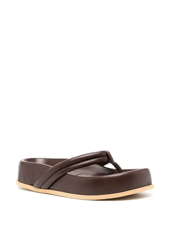GIABORGHINI Frederique 40mm Leather Flatform Sandals - Brown