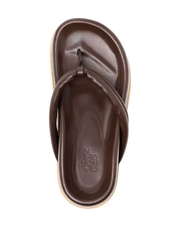 GIABORGHINI Frederique 40mm Leather Flatform Sandals - Brown