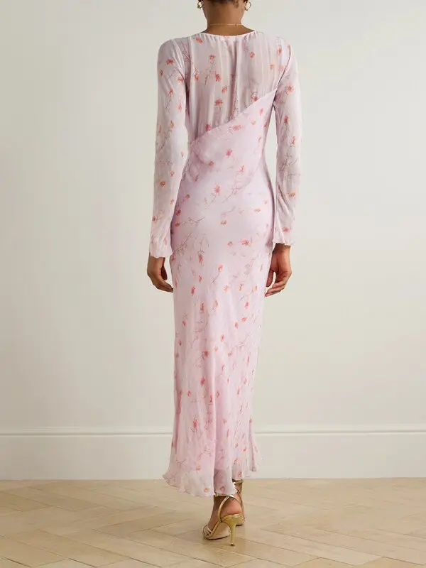 chinese dress ladies Dahlia Hand-Beaded Backless Chiffon Maxi Dress | Jaded London main image 1