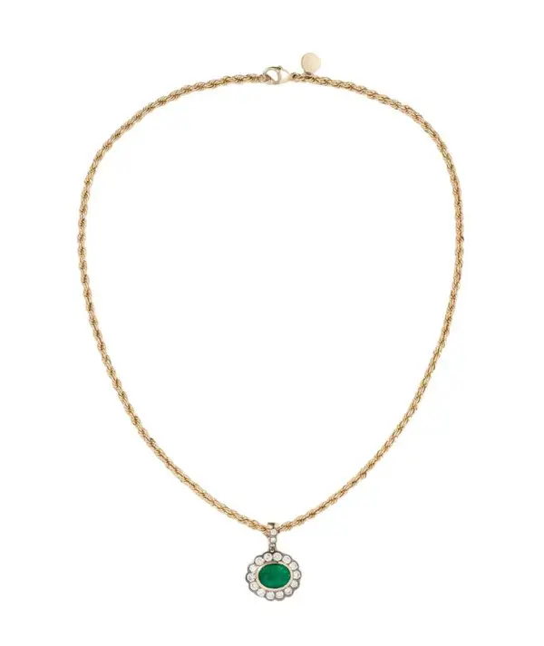 MARLO LAZ 14-karat Emerald And Diamond Alexandra Necklace - Gold