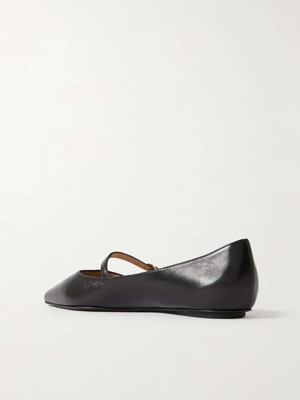 STUART WEITZMAN Emilia Leather Mary Jane Point-toe Flats
