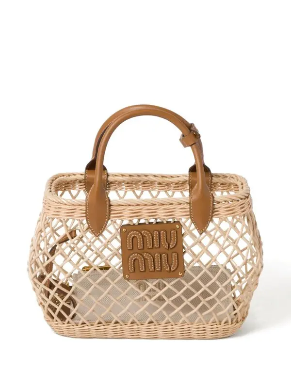 Miu Miu Interwoven Tote Bag - Neutrals