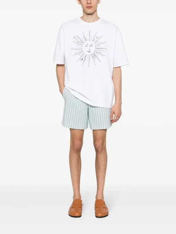 Maison Kitsuné Striped Board Shorts - Blue