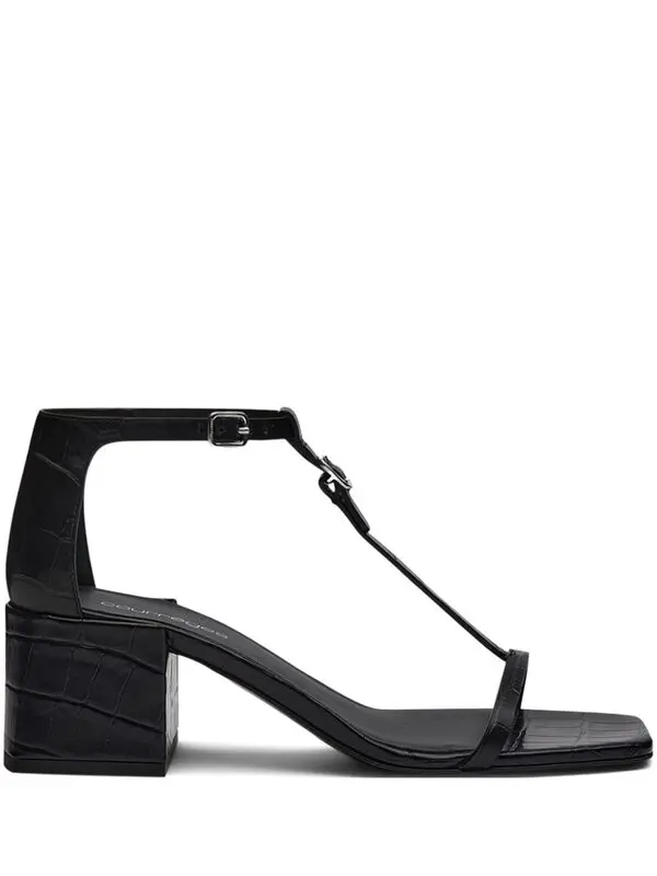 COURREGES Buckled Leather Sandals - Black