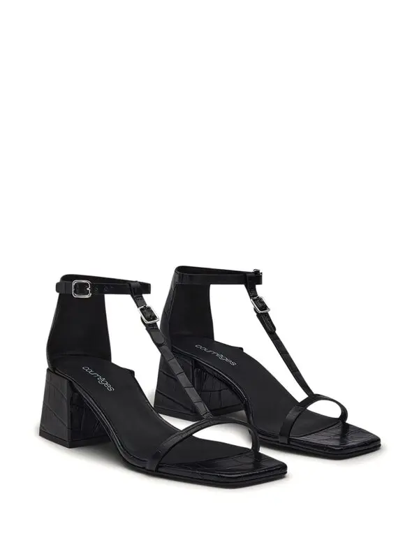 COURREGES Buckled Leather Sandals - Black