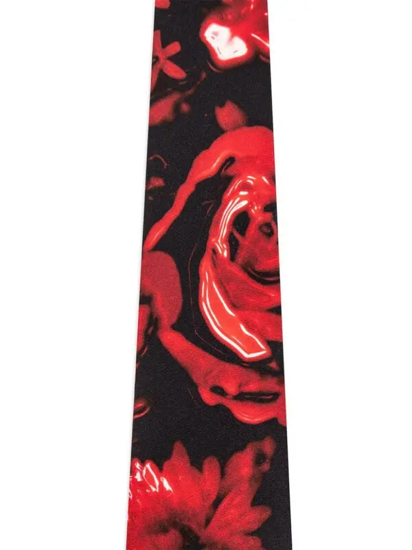 Alexander Mcqueen Wax Flower Tie - Red | Editorialist