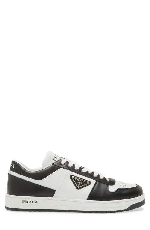 Prada Downtown Logo Low Top Sneakers - Bianco/nero