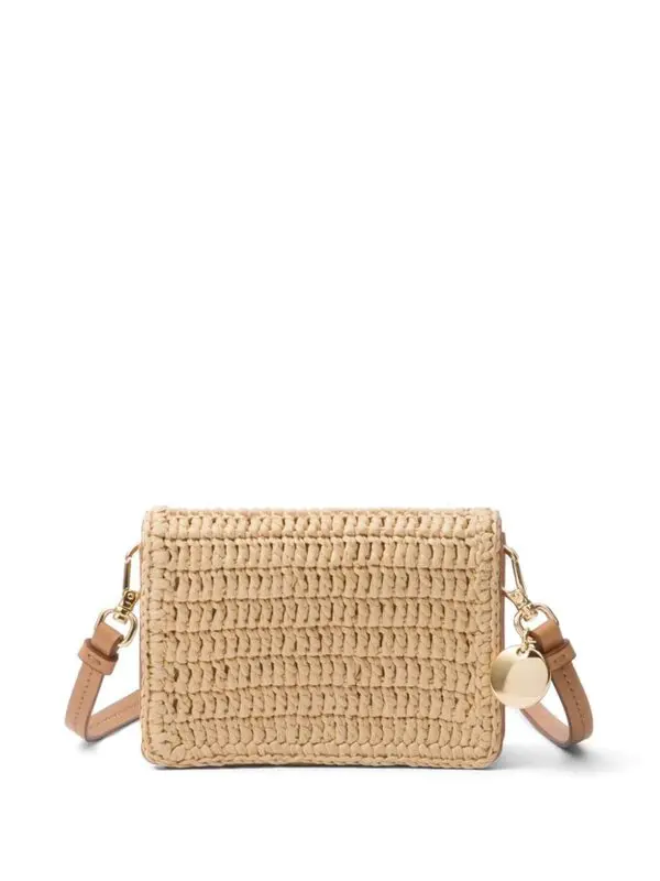 Prada Raffia Card Holder - Neutrals