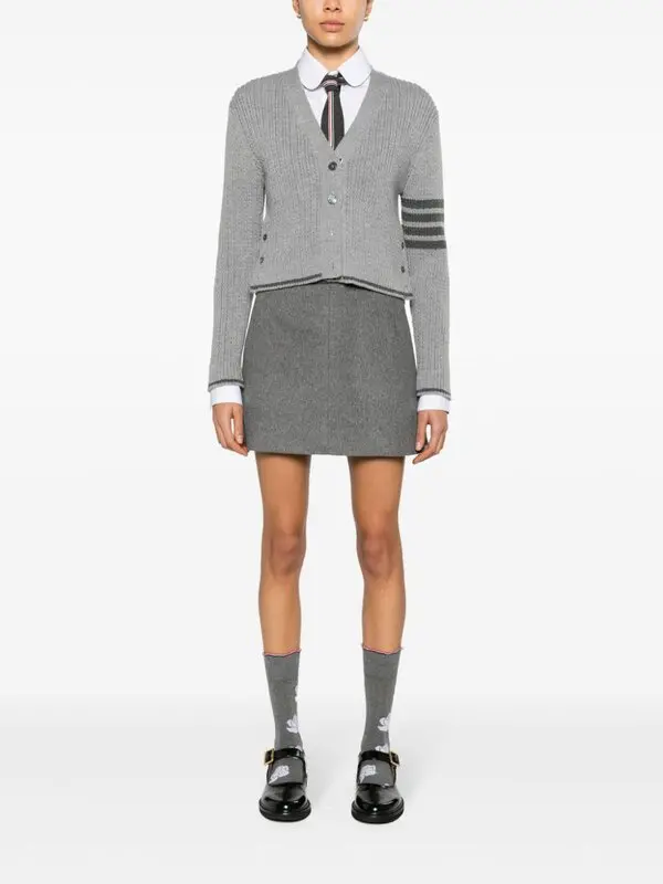 Thom Browne Cropped Cable-knit Cardigan