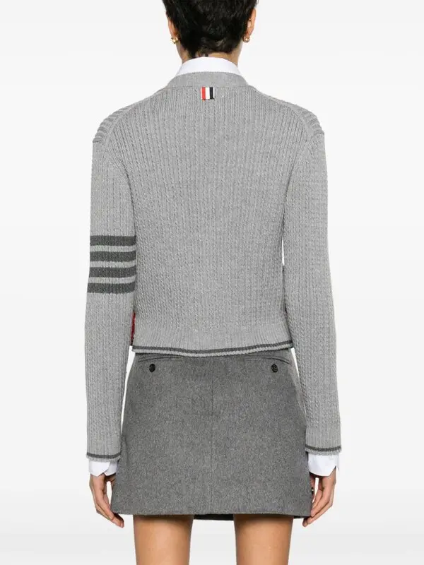 Thom Browne Cropped Cable-knit Cardigan
