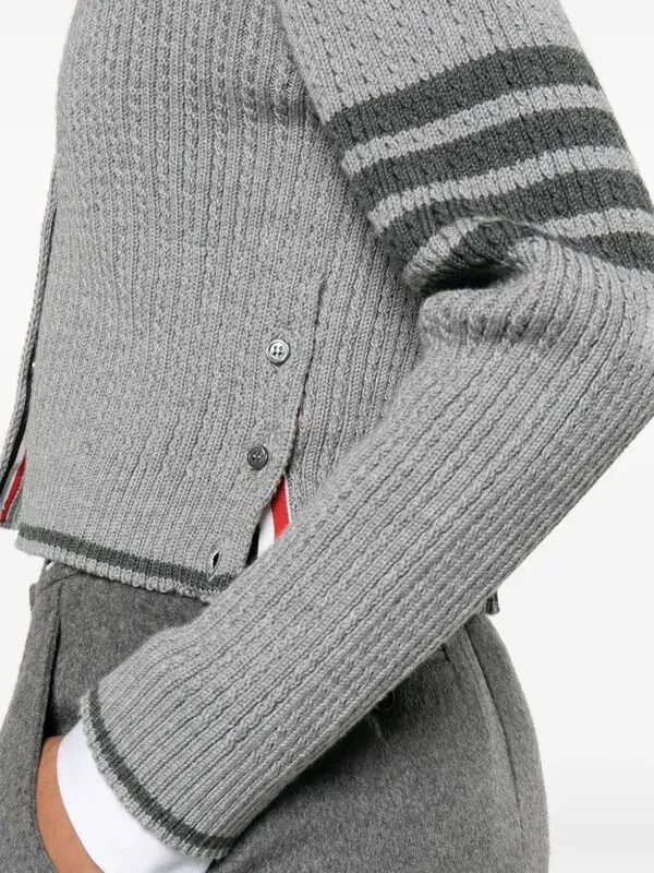 Thom Browne Cropped Cable-knit Cardigan