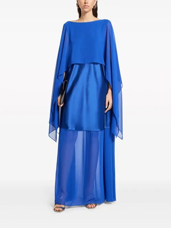 Talbot Runhof Loggia Crepe Cape Gown
